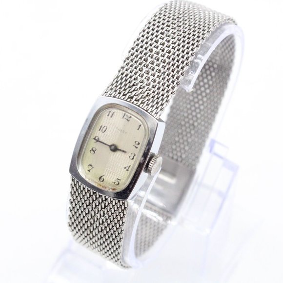 Timex | Accessories | Vintage Timex Watch Womens Silver Tone Stainless ...